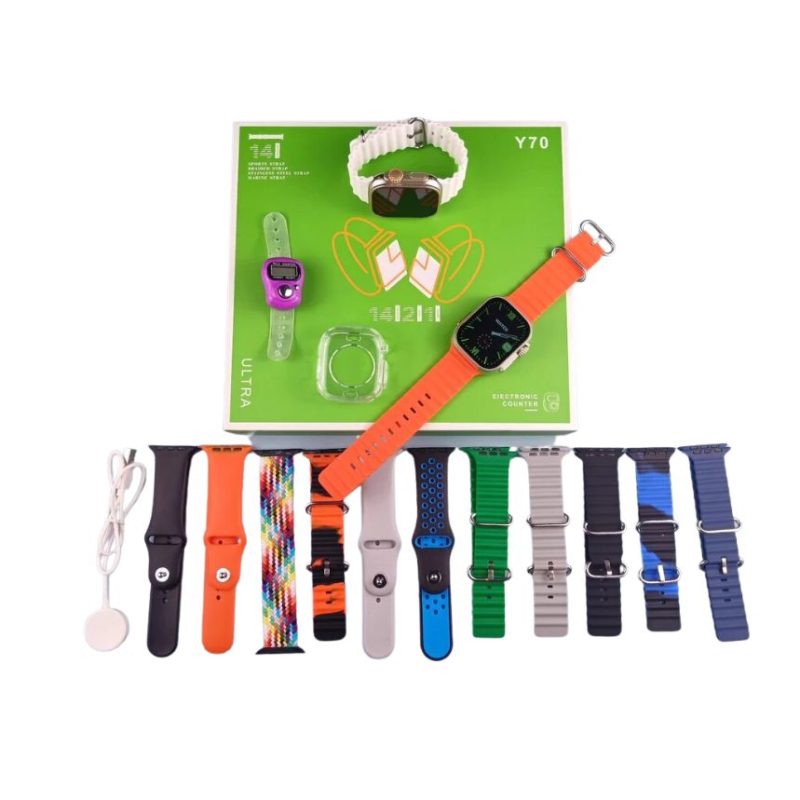 Y90 Ultra Smartwatch with 11 Straps Price in Bangladesh | Diamu