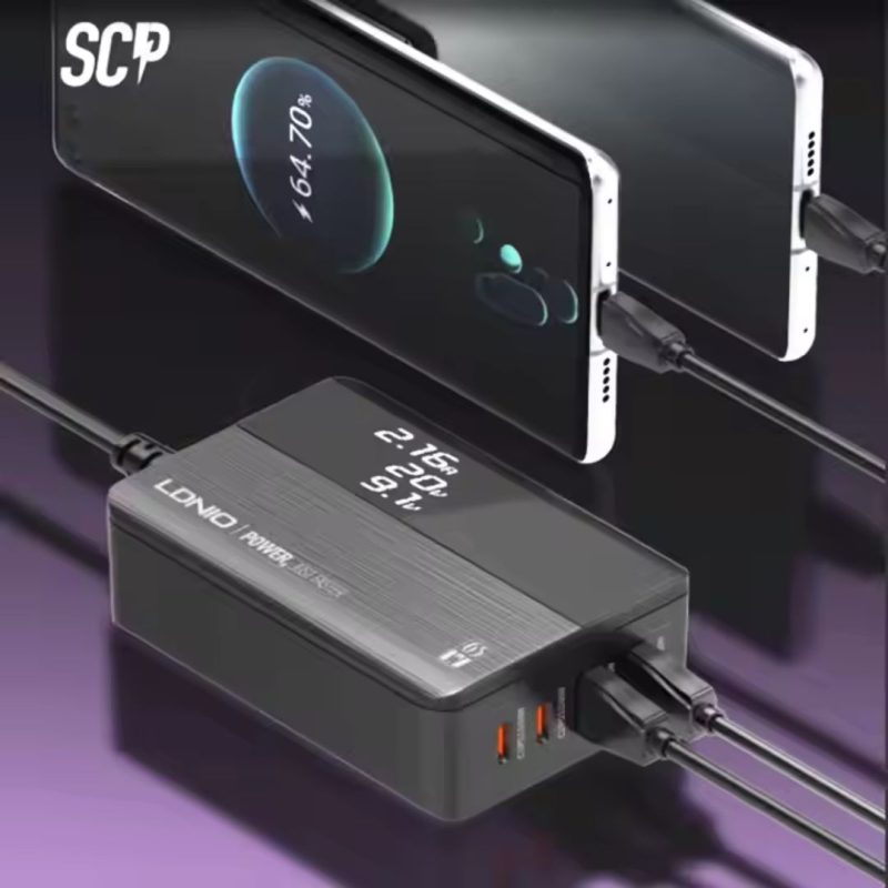 LDNIO LED Display 65W Desktop charger super fast charging